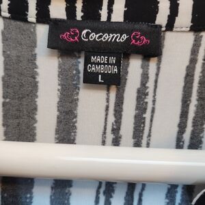 Cocomo | Tops | L Cocomo Black And White Striped Blouse Size Large ...